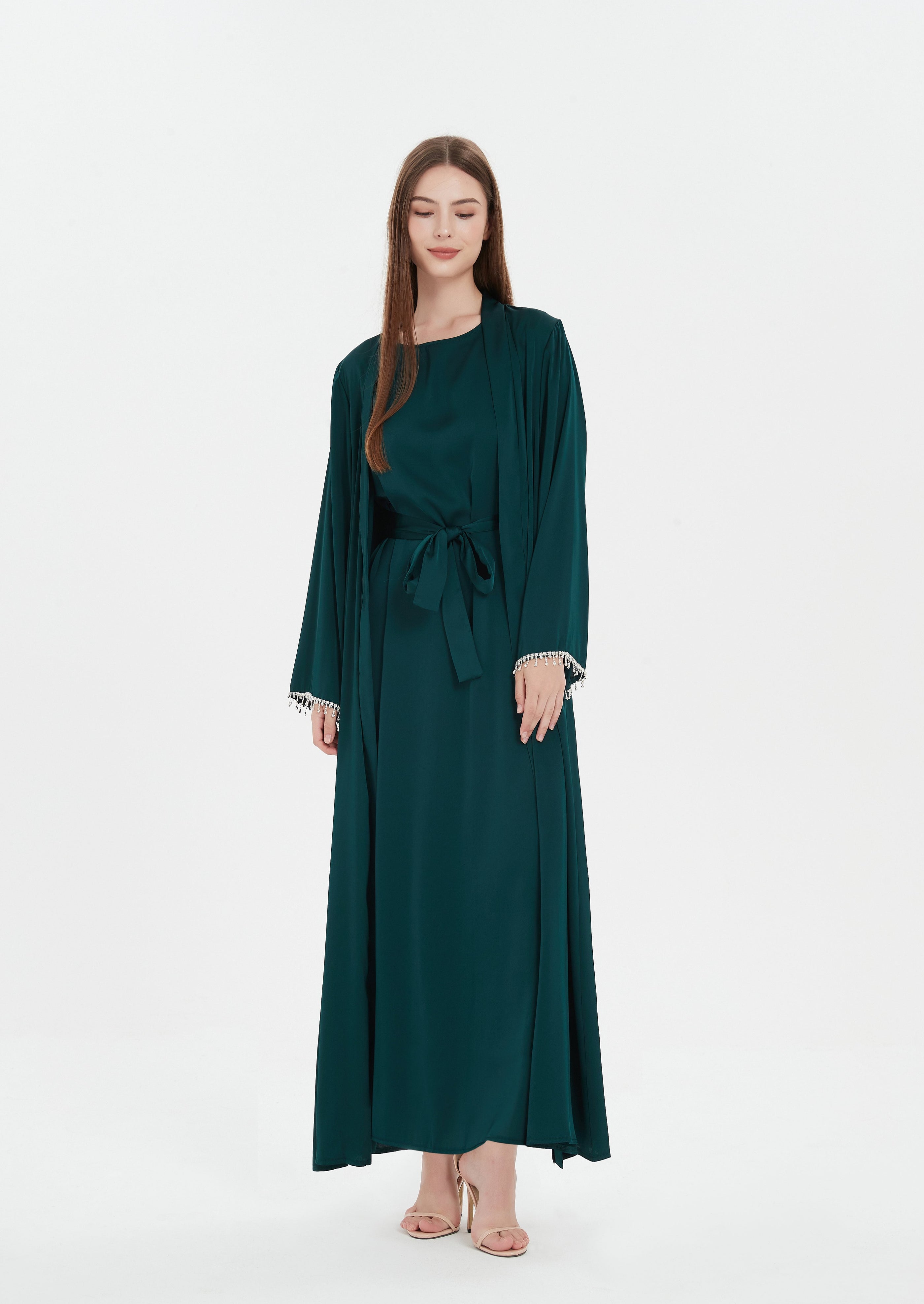 Serena Hand-Sewn Diamond Abaya Set