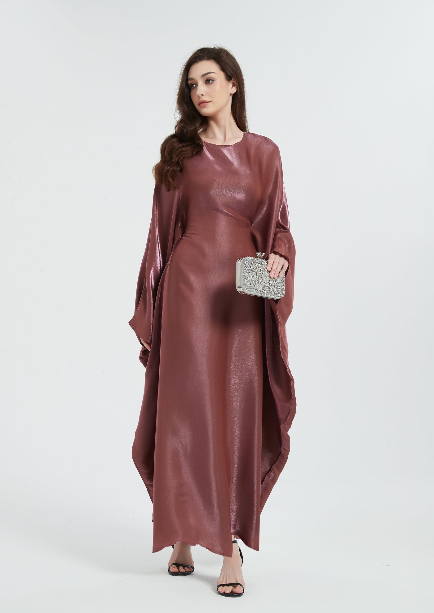 Jamila Two-Piece Kaftan Set - Dark Rose